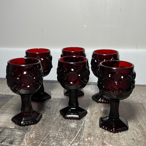 Avon | Dining | Vintage Avon Cape Cod Ruby Red 4 2 Mini Cordial Or Wine ...